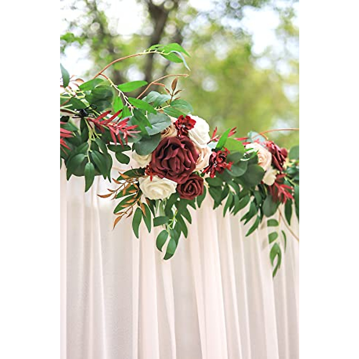 Lookein Blush Wedding Backdrop Wrinkle-Free White Sheer Backdrop Curtains 10ft x 10ft Chiffon Fabric Drapes for Wedding Ceremony Arch Party Stage Decoration