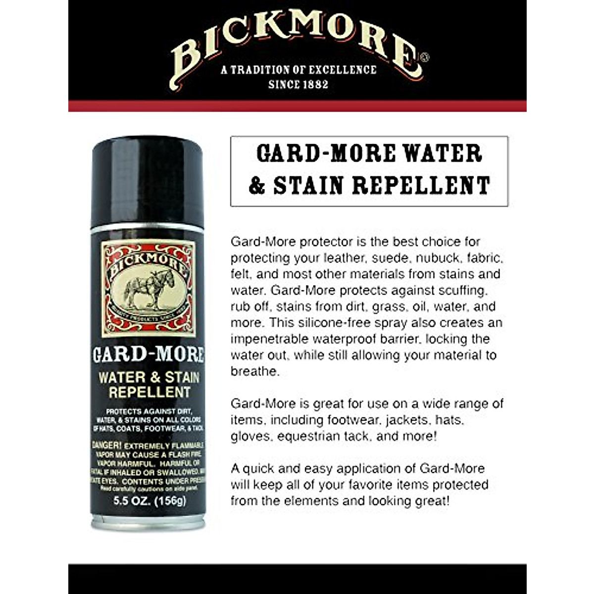 Bickmore Boot Care Kit - Bick 1 Bick 4 & Gard-More - Leather Lotion Cleaner Conditioner & Protector - for Cleaning Softening and Protecting Boots Shoes Handbags Purses Jackets and More