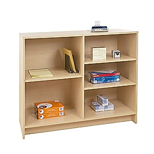 Only Hangers Cash Register Stand with 3 Height-Adjustable Shelves- 48" Black Melamine Checkout Counter - Available in Black and Maple. Available in 48" Wide and 72" Wide. (48" Wide, Maple)