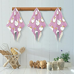 FRODOTGV Hand Drawn Cartoon Duck Car Cleaning Cloth Door Tea Towels Kitchen Printed Terry Dish Cloths for Kitchen Kitchen Hand Towels Coffee