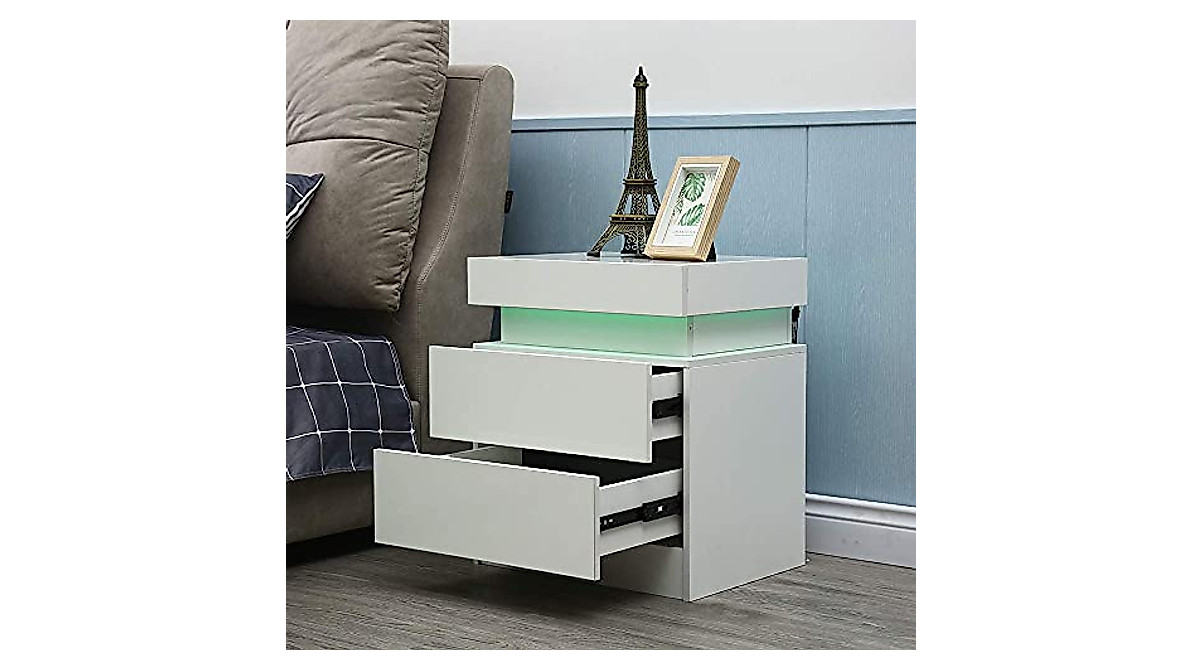 Modern LED Nightstand - Multi-Colour Backlight Table