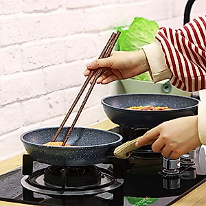 10 Pairs Long Wooden Chopstick Cooking Chopsticks Extra Long Chopsticks Noodle Chopsticks Hot Pot Chopstick Chinese Style Chopsticks Natural Wooden Frying Chopstick for Cooking, 12 Inch