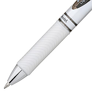 Pentel EnerGel Pearl Deluxe RTX Retractable Liquid Gel Pen, (0.7mm), Accent, Black Ink, Box of 12 (BL77PW-A)