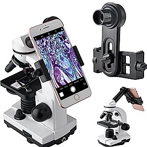 Gosky Microscope Lens Adapter, Microscope Smartphone Camera Adaptor - for Microscope Eyepiece Tube 23.2mm, Built-in WF 16mm Eyepiece - Capture and Record The Beauty in The Micro World