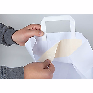 Kraft Environmentally Friendly Brown Paper, Flat Handle & Security Adhesive Carrier Bag, 22 x 11 x 28 cm, 70 gr, 250 pcs Package