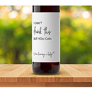 I can't drink this but you can ● SET of 5 ● GENDER NEUTRAL Pregnancy Announcement Wine Labels, Baby Announcement Wine Label, Pregnancy Reveal, Alternative to Card WATERPROOF A200-5IDT