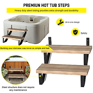 Doniks Steel Stair Step Riser -2 Step for Deck Height 19.5 Inches Metal Stair Stringer Step Stringer Support Connector Frame Hanger Bracket