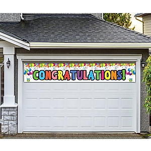 Large Congratulations Banner, 2024 Graduation Congrats Banner, Birthday Engagement Wedding Baby Shower Retirement Job Promotion Party Supplies Decorations (9.8 x 1.6 feet)