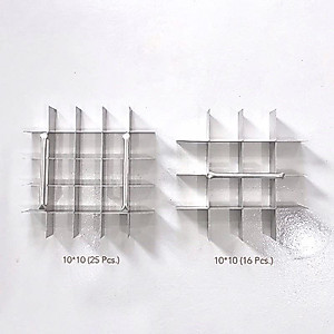 Brownie Cutter With Pan Stainless 100% 6,7,8,9,10,11,12 Inch Heavy duty Baking Tray with Slicer Ensures Perfect Crispy Edges Bakeware Tray (10x10" 25 Pcs., Cutter)