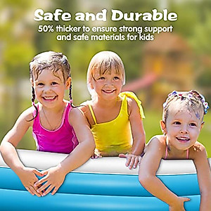 Inflatable Pool Kids for Adult - 90" 90" 26" ,Giant Large Blow up Pool for Indoor Garden Summer Water Party,Kiddie/Adult Small Inflatable Swimming Pools with Seat and Backrest, Above Ground Pool