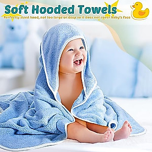 6 Pack Baby Bath Towel, Coral Fleece Soft Absorbent Newborn Hooded Towel for Kids, 30 x 30 Inch Hooded Baby Toddler Bath Blanket Towel for Babies Toddler Infant Shower Gift Supplies (Gray/Beige/Blue)