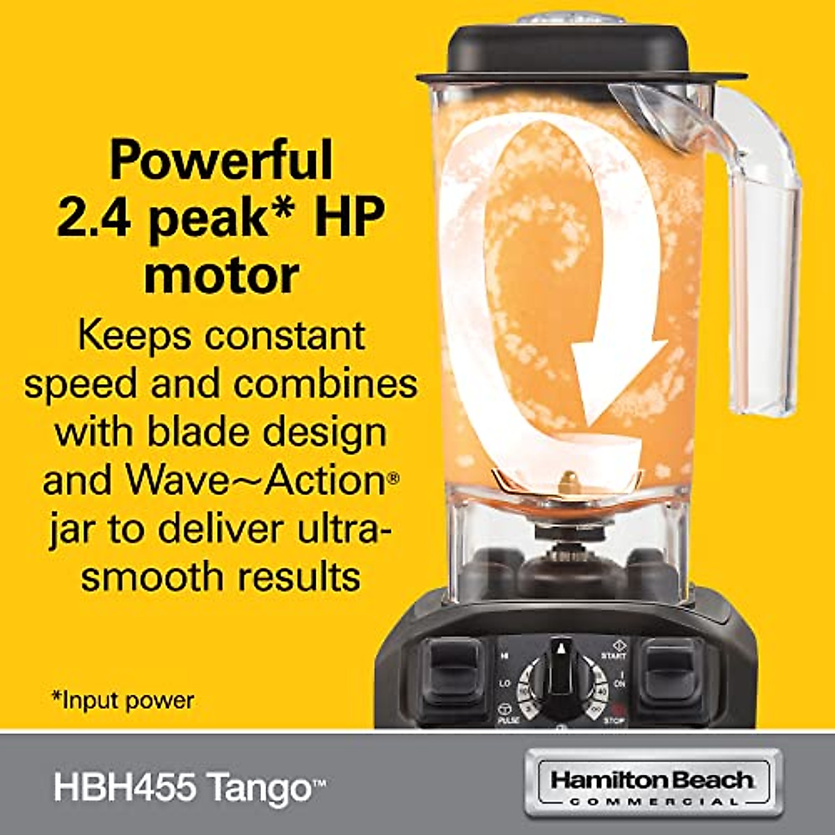 Hamilton Beach Commercial Tango Blender, 48 oz BPA Free Container, Adjustable Timer, 2.4 HP (HBH455)