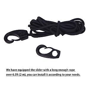 METER STAR 4pcs Kayak Hook and 2pcs 6.5feet Black Elastic Cord Elastic Nylon Cords for Kayak Canoe and Fishing Boat
