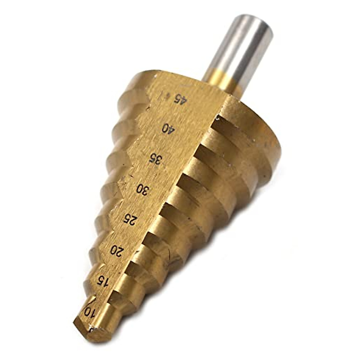 Chiloskit 10-45mm Metric Titanium High Speed Steel Step Drill Bit Set for Wood Metal Hole Cuter Set Working Tool Bit