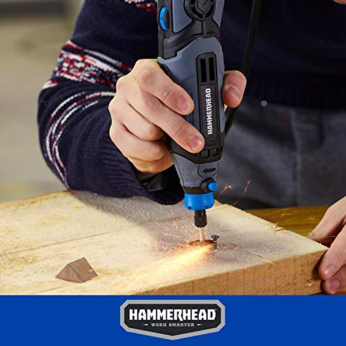 Hammerhead 1.2-Amp Rotary Tool with 62 Accessory Attachments and Carrying Case – HART012