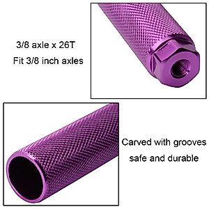 Vuwuma Amotor Bike Pegs Aluminum Alloy Anti-Skid Lead Foot Bicycle Pegs BMX Pegs for Mountain Bike Cycling Rear Stunt Pegs Fit 3/8 inch Axles (Purple) 11