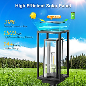 WdtPro Solar Pathway Lights Outdoor, 2X Bigger & Brighter Solar Lights Outdoor Waterproof, Over 12 Hours Double-Layer Solar Garden Lights, Auto On/Off Solar Lights for Outside Yard Walkway Driveway