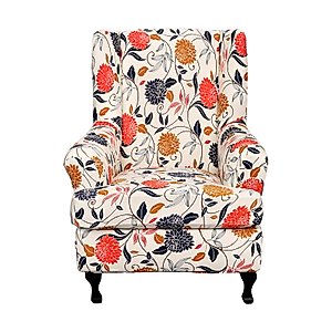 HAOYONG Wing Chair Slipcovers Printed Wingback Chair Covers 2 Pieces Wingback Armchair Slipcover Stretch Chair Slip Covers Washable Armchair Protector Cover for Living Room and Bedroom