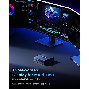 KAMRUI Mini PC,AMD Ryzen 5 5500U (6C/12T, up to 4.0 GHz), Mini Computer Tower with Dual Channel 16GB DDR4 512GB SSD,Small Desktop Computers 4K Triple Display,BT4.2/WiFi 5/Dual LAN