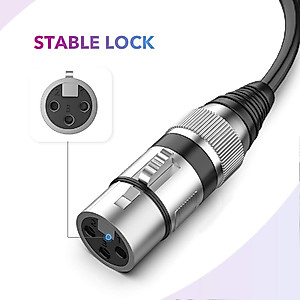 Sovvid 10FT XLR Female to 1/4 inch 6.35mm TS Mono Jack Unbalanced Microphone Cable Cord Wire, Quarter inch TS Female Mic Cord for Dynamic Microphone