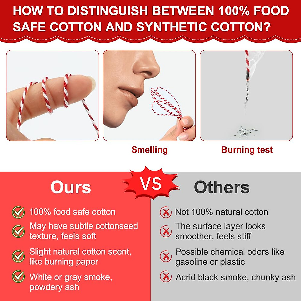 Vivifying Butchers Twine, 328 Feet 2mm Food Safe Cotton Red and White Cooking Twine, Ideal for Trussing Turkey, Roasting, Baking, Bacon, Pumpkin Bread, Festive Holiday Kitchen Use & Gift Wrapping