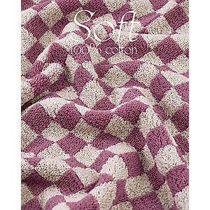 Jacquotha Pink Hand Towels for Bathroom - Cute Checkered Hand Towel Set of 4, Super Soft, Absorbent, Decorative, Great Gift for Girls Women