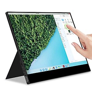NewDream8 17.3 Inch Portable Monitor, Full Glass Fit Touch Screen,1920x1080P FHD IPS,HDR Ultra-Thin Gaming Office Expand Dual Monitor with Type-C USB HDMI for Mobile Laptop Xbox PS4 PC Phone