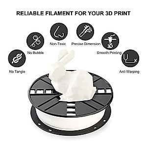 NOVAMAKER PLA Plus (PLA+) Filament 1.75mm with 20g Cleaning Filament, White PLA Pro 3D Printer Filament Toughness Enhanced, Premium PLA 1kg Spool(2.2lbs), Dimensional Accuracy +/- 0.03mm