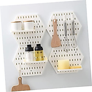 Zerodeko 3 pcs Storage Rack Small Storage Shelves Wall Mounted Shelf White Storage Shelves White Hanging Shelves Plastic pegboard Wall Shelves Pegboard Wall Ledges Wall Shelf Wall Rack Tool