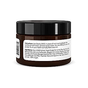 Isabella’s Clearly Spice Remineralizing Tooth Powder | Teeth Whitening Natural Toothpaste Fluoride Free for Adults, Kids, Sensitive Teeth & Gums | Xylitol, Baking Soda, Clay, Calcium, Cinnamon, Clove