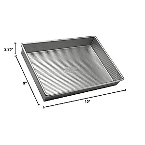 USA Pan Bakeware Rectangular Cake Pan, 9 x 13 inch, Nonstick & Quick Release Coating, Made in the USA from Aluminized Steel
