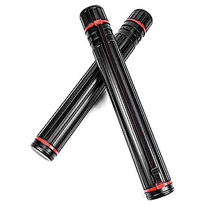 QWORK Drafting Tube, 2 Pack Poster Tube Blueprint Case, 30 5/16" - 44 1/2" Telescoping Art Tube Large Storage Tube Holder, Diameter-3 15/16", for Draft Sketch Documents