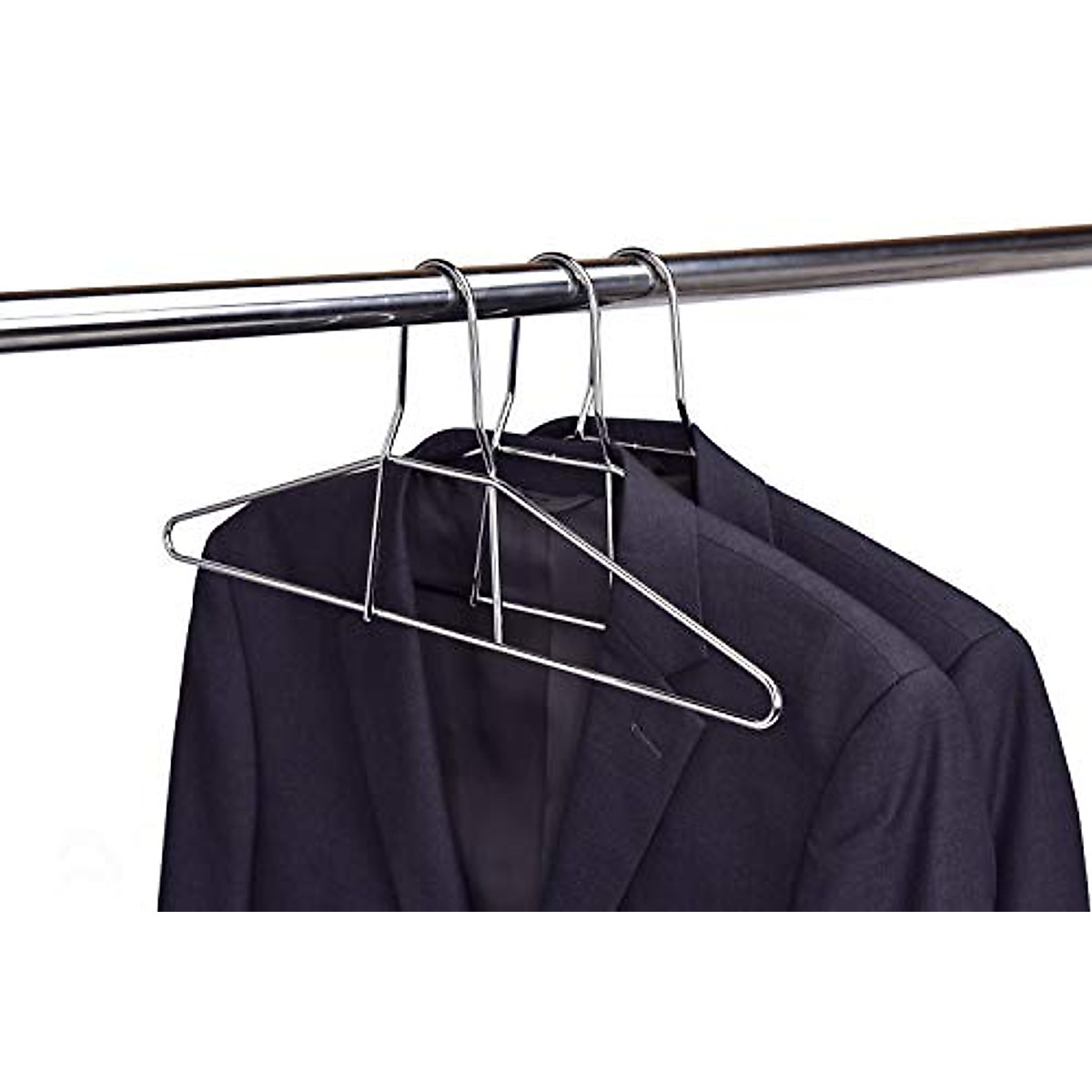 Quality Hangers 30 Extra Heavy Duty Anti Theft Security Metal Coat Hanger Suit Hangers with Polished Chrome, Supports 200LB, Closed Loop Coat Hangers (30)