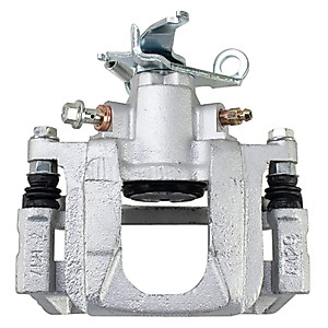 TRQ Rear Brake Pad & Rotor Kit Brake Caliper Brake Pads Brake Rotor Semi-Metallic Premium G-Coated Compatible with 2009-2013 Dodge Journey