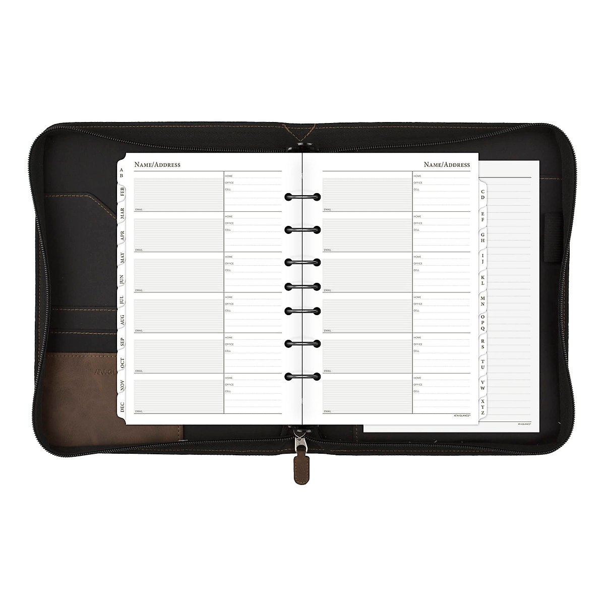 AT-A-GLANCE Simulated Leather Undated Starter Set, 43184 DAY-TIMER, Desk Size, Distressed Brown (031-0140-04)