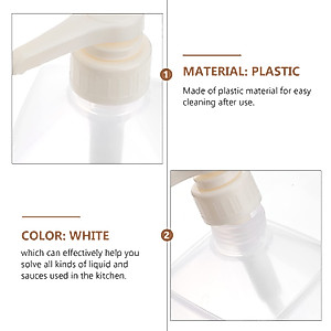 Cabilock Plastic Squeeze Condiment Bottles Mason Jar Syrup Honey Dispenser Pump Bottle for Juice Icing Ketchup Frosting Cookie Decorating Sauces 1100ML (White)