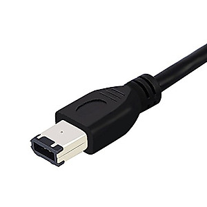 zdyCGTime 5FT 6 Pin to 6 Pin Firewire DV iLink Male to Male IEEE 1394 Cable(Black)