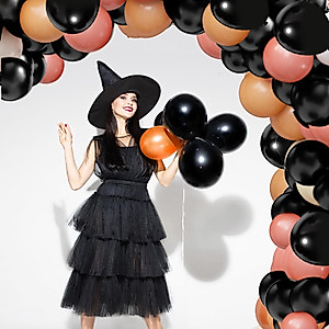 OuMuaMua 50 Pcs Black Balloons, Black Party Decorations 12 Inch Black Latex Balloons for Balloon Garland Arch, Halloween Birthday Baby Shower Wedding Graduation Party Decorations Favors