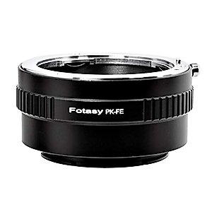 Fotasy PK Lens to E Mount Adapter, K Mount E Adapter, PK FE Adapter, Compatible with Pentax K Lens Sony a7 a7R a7s II III IV a9 a7c Alpha 1 a6600 a6500 a6400 a6300 a6100 a6000 a5100 a5000 a3500 ZV-E10