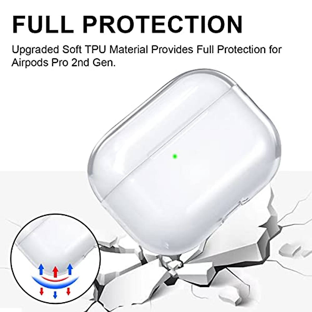 OETKER Compatible Airpods Pro 2nd Generation Case Clear, Soft Shockproof AirPods Pro 2 Case 2022 Protective Cover with Hand Strap Lanyard Transparent Airpod Pro 2 Gen Case Skin for Women Men