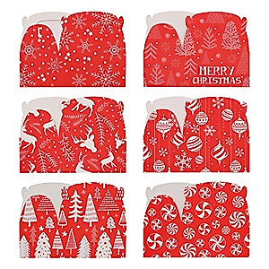 JOYIN 24 PCS 3D Christmas Treat Gift Wrap Boxes for Holiday Xmas Presents, Goodie Paper Boxes, Party Favor Supplies, Candy Treat Cardboard Cookie Wrapping Boxes