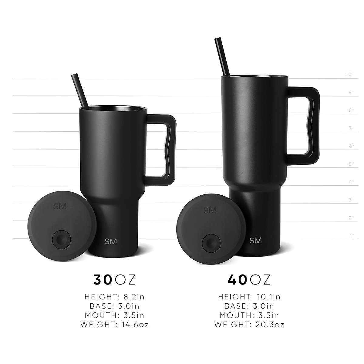 Simple Modern 40 oz Tumbler with Handle and Straw Lid | Insulated Reusable Stainless Steel Water Bottle Travel Mug Iced Coffee Cup | Gifts for Women Men Her | Trek Collection | 40oz | Lavender Mist