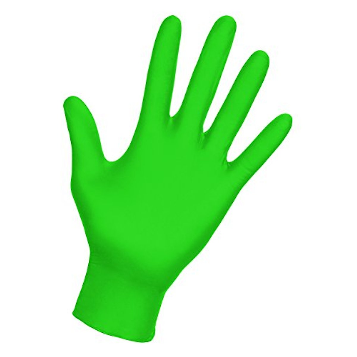 SAS Safety 66551 Derma-VUE Powder-Free Exam Grade 6 Mil Nitrile Gloves, Medium, Neon Green