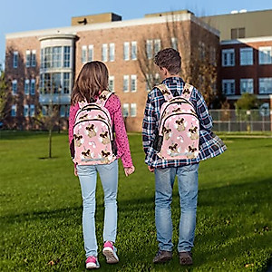 Pardick Unicorn Backpacks for School Travel Shoulder Bag Pug Bookbags for Student Boys Girls with Chest Strap and Reflective Strip
