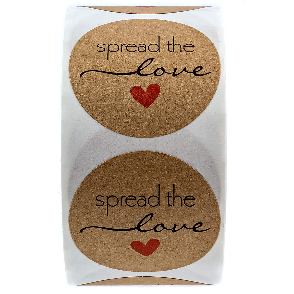 Spread The Love Stickers / 500 Canning Labels/Wedding Favor Homemade Jam Jelly Stickers / 1.5" Brown Kraft Small Business Label/Made in The USA