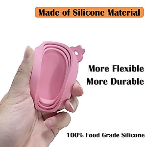 Uyauld Manual Can Opener, Handheld Tin Opener Cork Screw, Easy Turn Knob, Built in Bottle Opener, Hangs for Convenient Kitchen Storage, Easily Open Tin Cans, 2 Silicone Lid Cover for Can, Pink