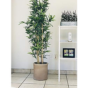 Kante Large Concrete Round Classic Planter for Outdoor, Desert Sand 13.8" x 13.8" x 13.8"