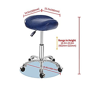 Lilfurni Saddle Stool Rolling Chair,Pneumatic Height Adjustment Stool with Wheels for Salon,Home,Office