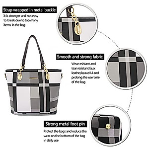 2E-youth Designer Purses And Handbags For Women Satchel Shoulder Bag Tote Bag For Work Clutch Purses (Black, White, Grey)