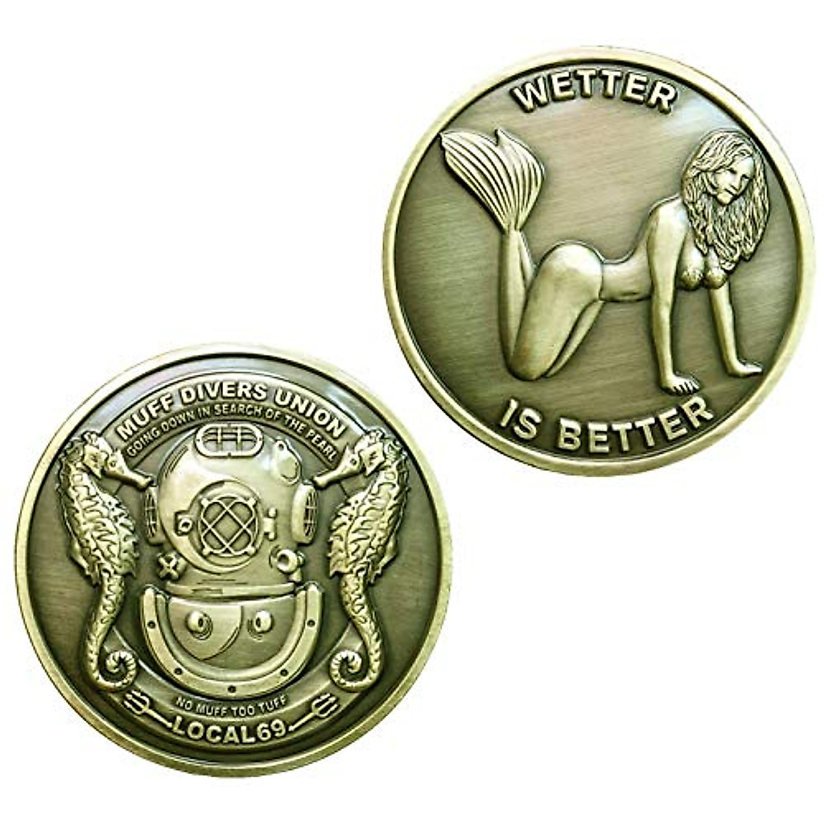 Wetter is Better Good Luck Heads Tails Challenge Coin Sexy Bikini Pin Up Girl's Commemorative Coin Collection Coins